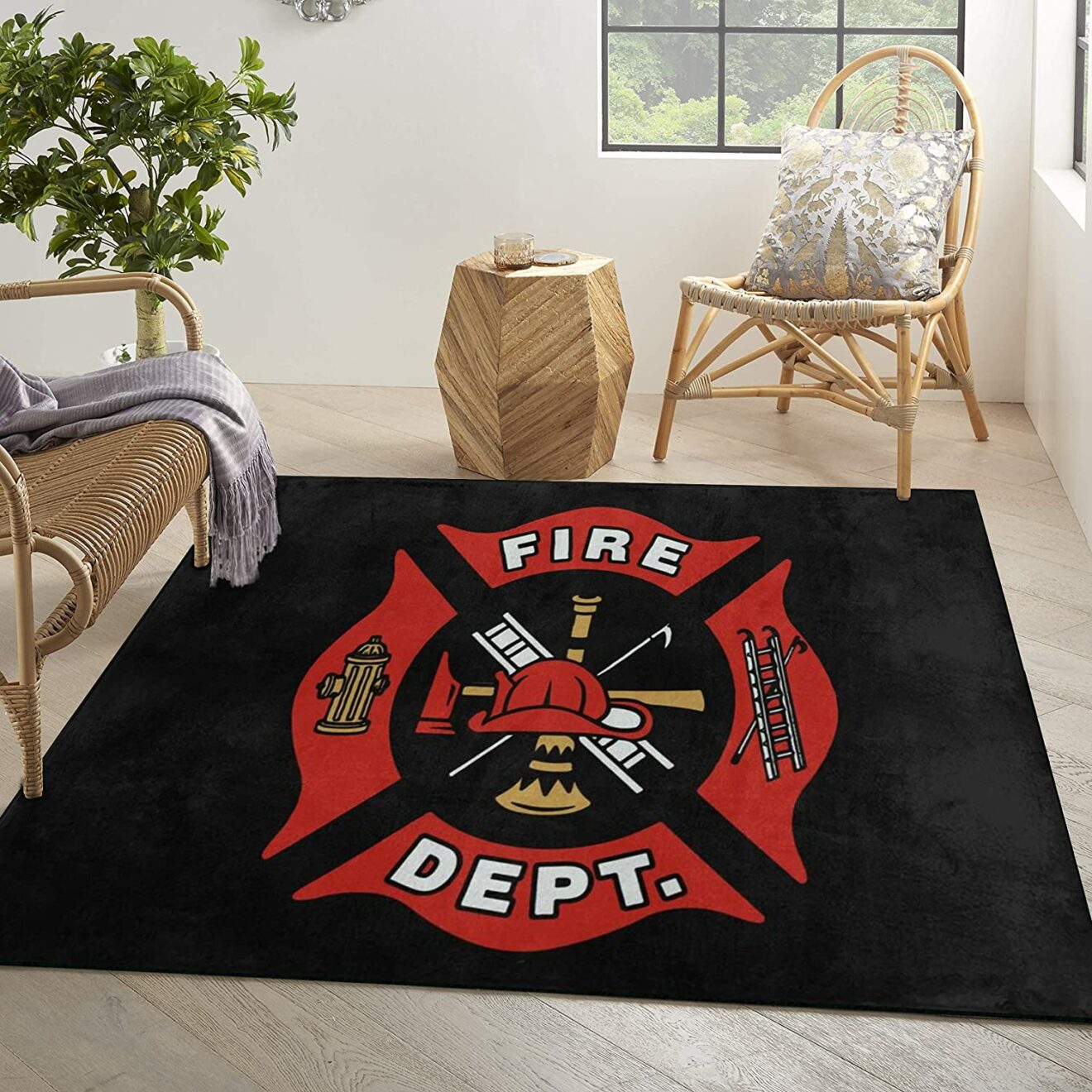 Fire Department Rug For Bedroom Living Room - Dingmun