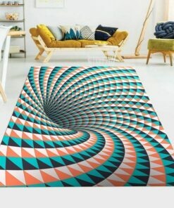 Colourful Optical Vortex Illusion Rug - Dingmun