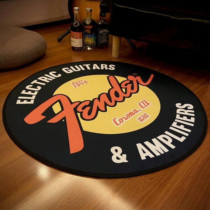 Fender Guitar Round Carpet Rock Floor Mats - Dingmun