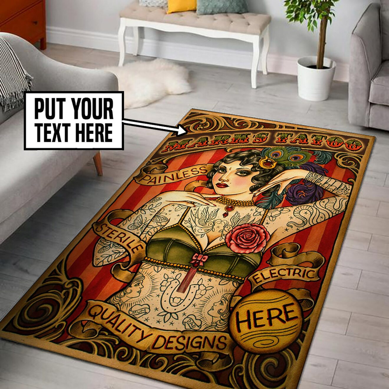Tattoo Area Tattoo Studio Decor Rug - Dingmun