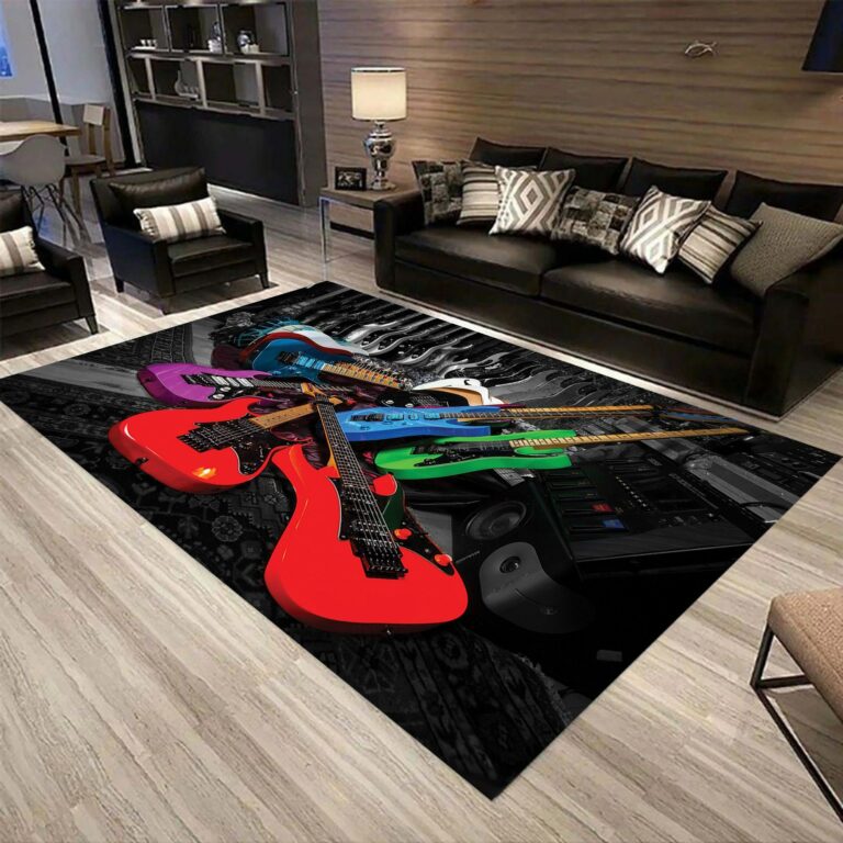 Fender Guitar Area Rug Personalized Guitar Music Floor Mat - Dingmun