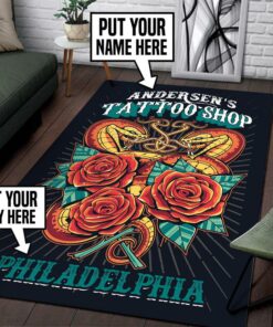 Personalized Tattoo Studio Women And Dragon Rug - Dingmun