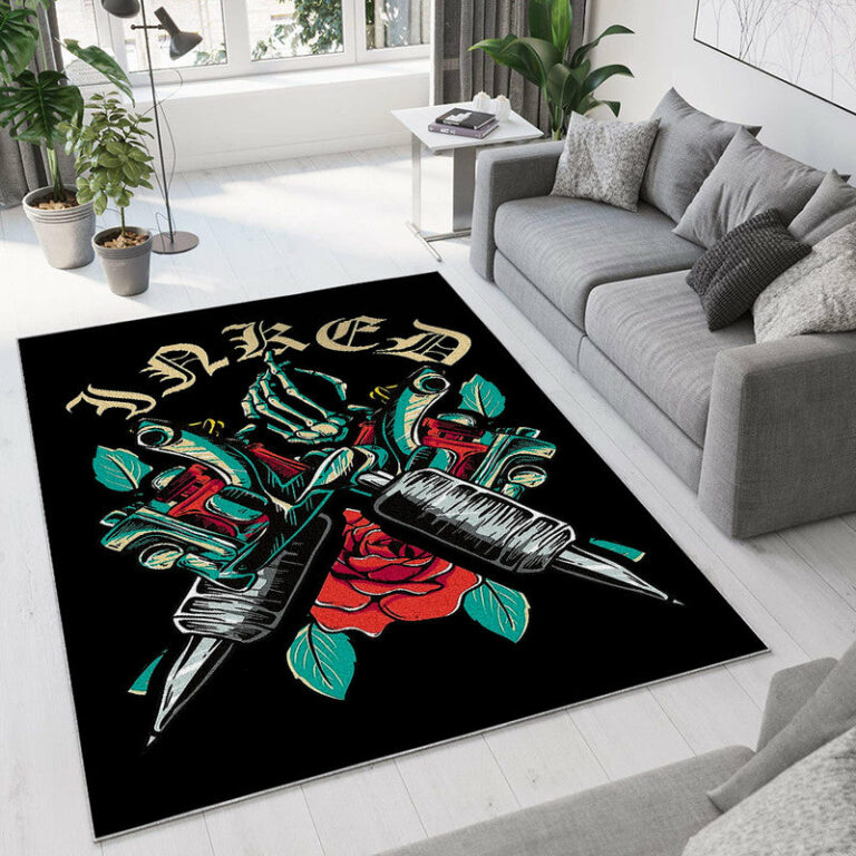 Inked Tattoo Rug For Living Room Bedroom - Dingmun