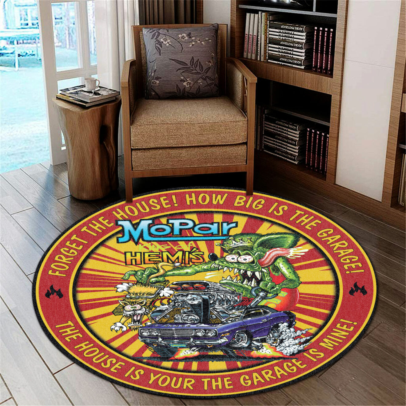 Rat Fink Mopar King Of Hemi's Round Rug - Dingmun