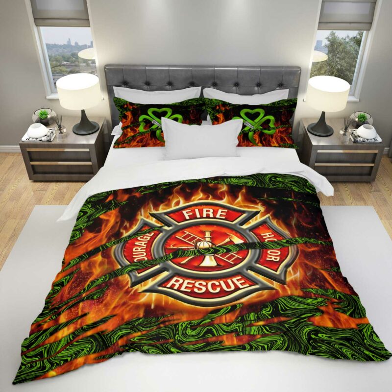 Firefighter Clover Quilt Bedding Set - Dingmun