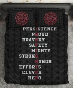 Firefighter Clover Quilt Bedding Set - Dingmun