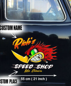 Personalized Woodpecker Speed Shop Vinyl Decals - Mr. Horsepower Hot ...