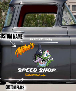 Personalized Hot Rod Rat Fink Set 02 Vinyl Stickers - Dingmun