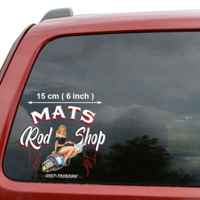 Pinup Girl Speed Shop Hot Rod Pinstripe Vinyl Decal For Car - Hot Rod ...