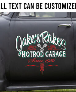 Vintage Hot Rod Garage Door Art Pinstripe Lettering For Car - Large ...