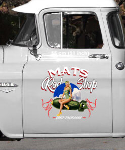Personalized Bomber Pinup Girl Hot Rod Pinstripe Car Decals Set 02 Pcs ...