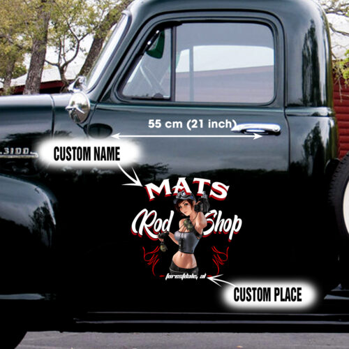 Personalized Pin Up Girls Speed Shop Decals - Dingmun