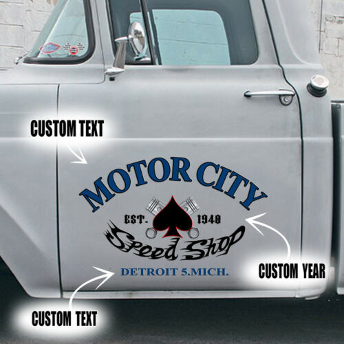 Hot Rod Garage Car Side Vinyl Graphics Decals - Dingmun