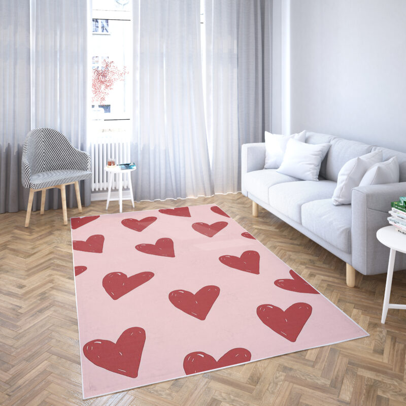 Little Hand Drawing Y2K Heart Rug - Dingmun
