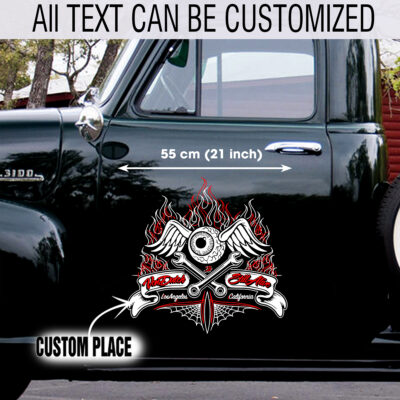 Personalized Pinup Girl Spark Plug Hot Rod Garage Decals For Cars - Dingmun