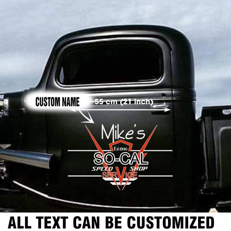 Personalized So-Cal Speed Shop Garage Vinyl Decals For Cars Side Doors ...