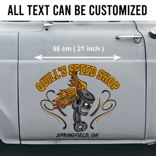 Piston Garage Lowbrow Art Hot Rod Garage Flying Piston Set 02 Vinyl ...