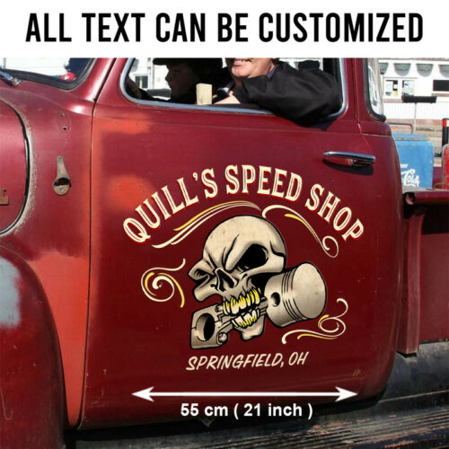 Skull And Bones Pinstripe Vinyl Decals For Trucks, Lowriders, Hot Rod ...