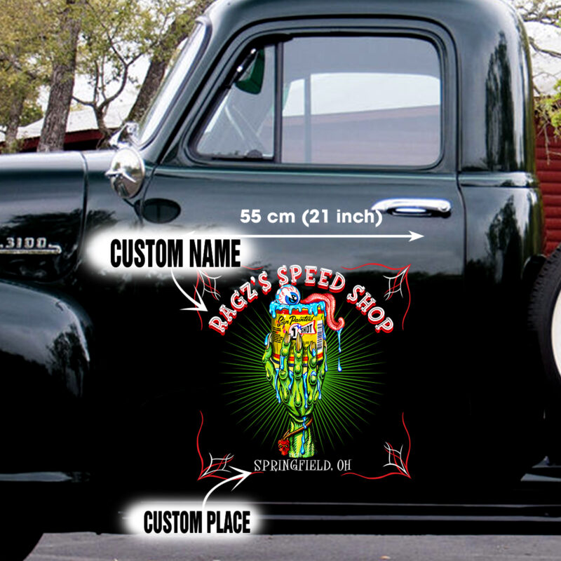 Vintage Truck Door Lettering Rat Fink Paint Vinyl Decals - Dingmun