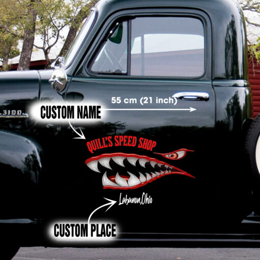 Personalized Hot Rod Flying Tigers Shark Mouth Vinyl Decals For Car ...