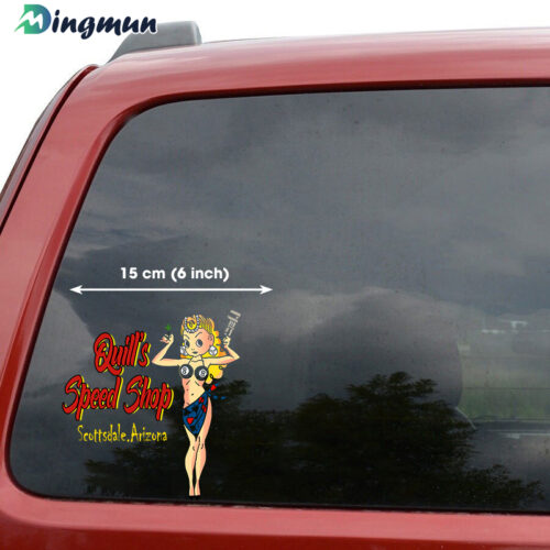 Lady Luck Speed Shop Hot Rod Door Art Decals - Dingmun