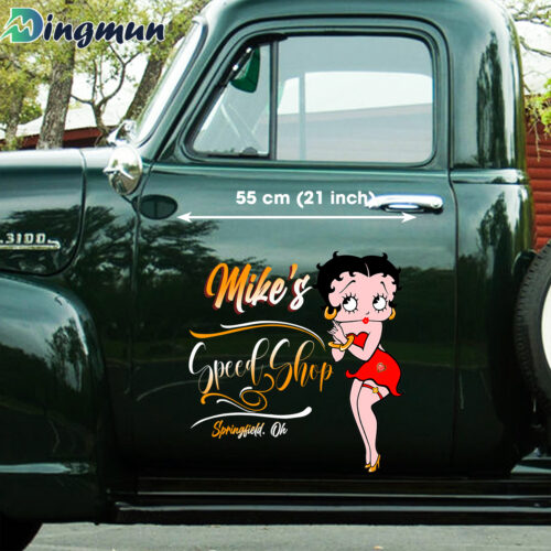 Old School Betty Boop Hot Rod Stickers - Dingmun