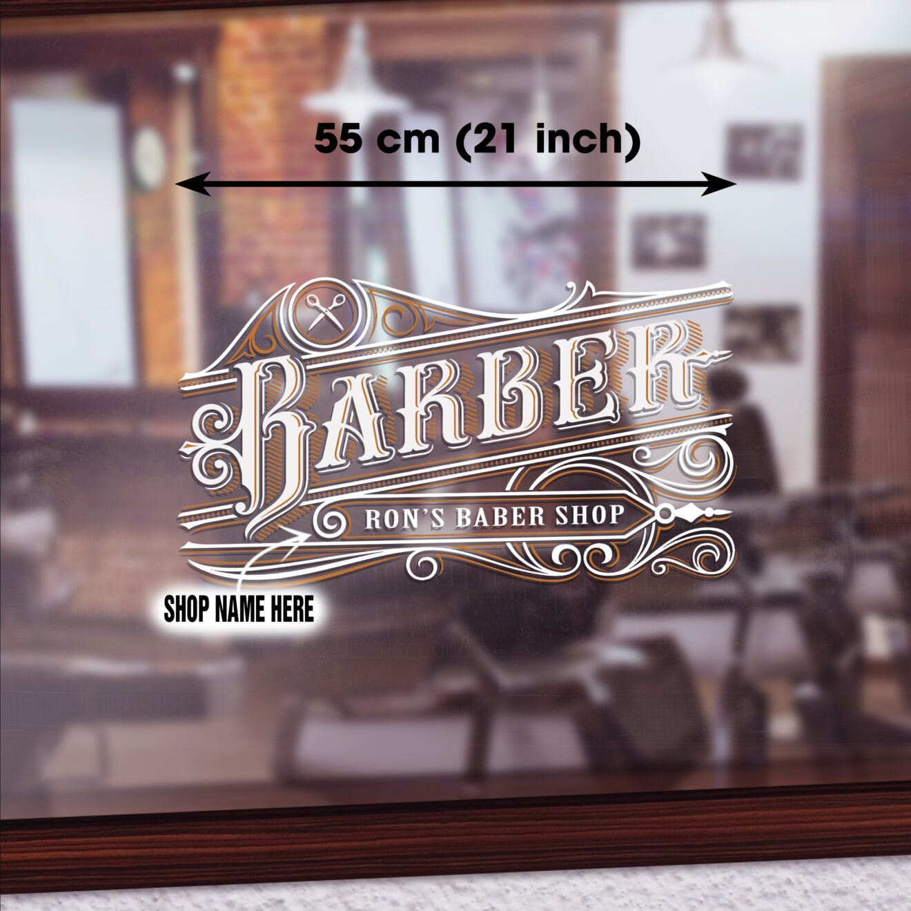 Personalized Barber Shop Window Graphics Vinyl Decals - Dingmun