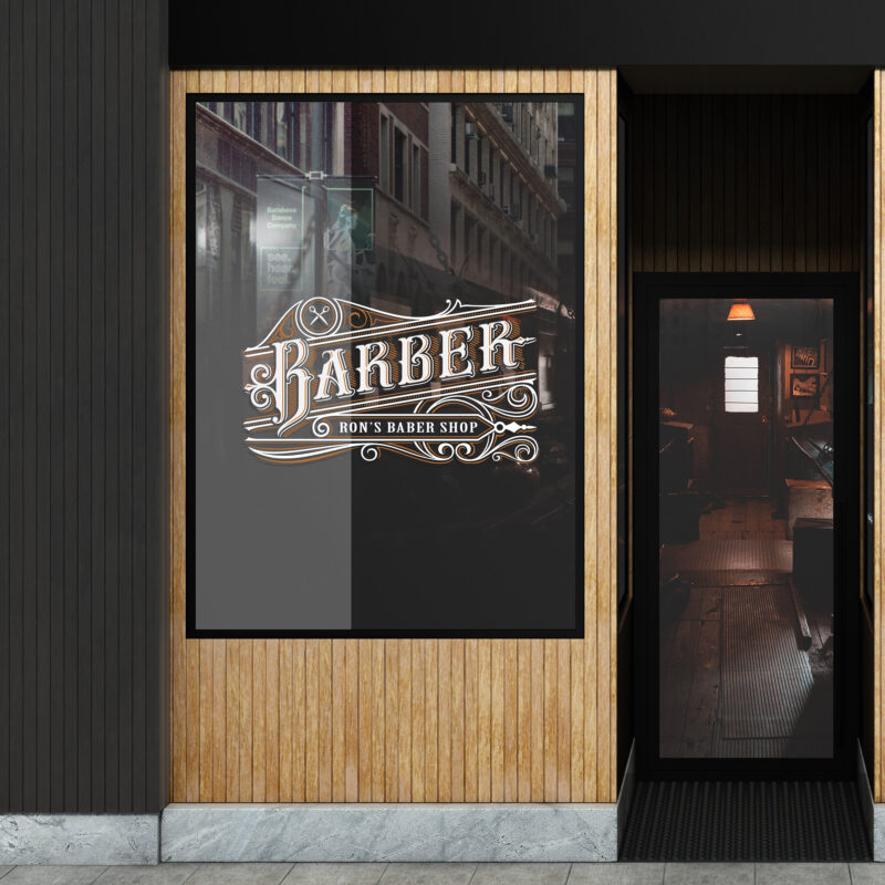 Personalized Barber Shop Window Graphics Vinyl Decals - Dingmun