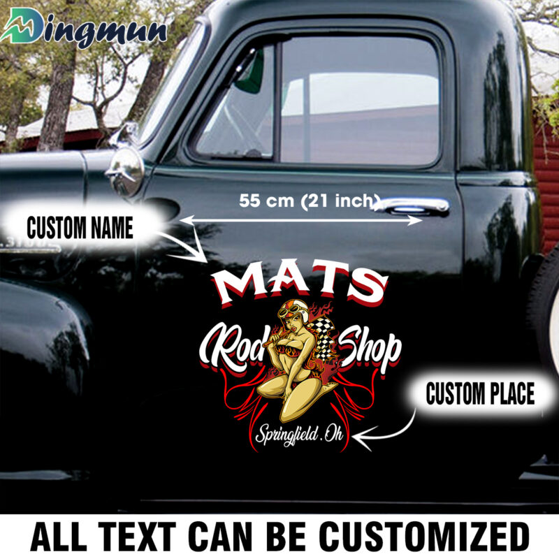 Pinup Girl Car Decal Stickers For Hot Rod Muscle Car, Lowrider, Truck ...