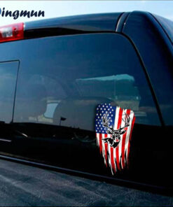 American Flag Whitetail Deer Hunting Vinyl Decals For Window And Side ...