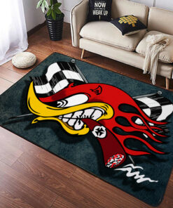 Hot Rod Mr. Horsepower Red Devil Garage Round Rug - Dingmun