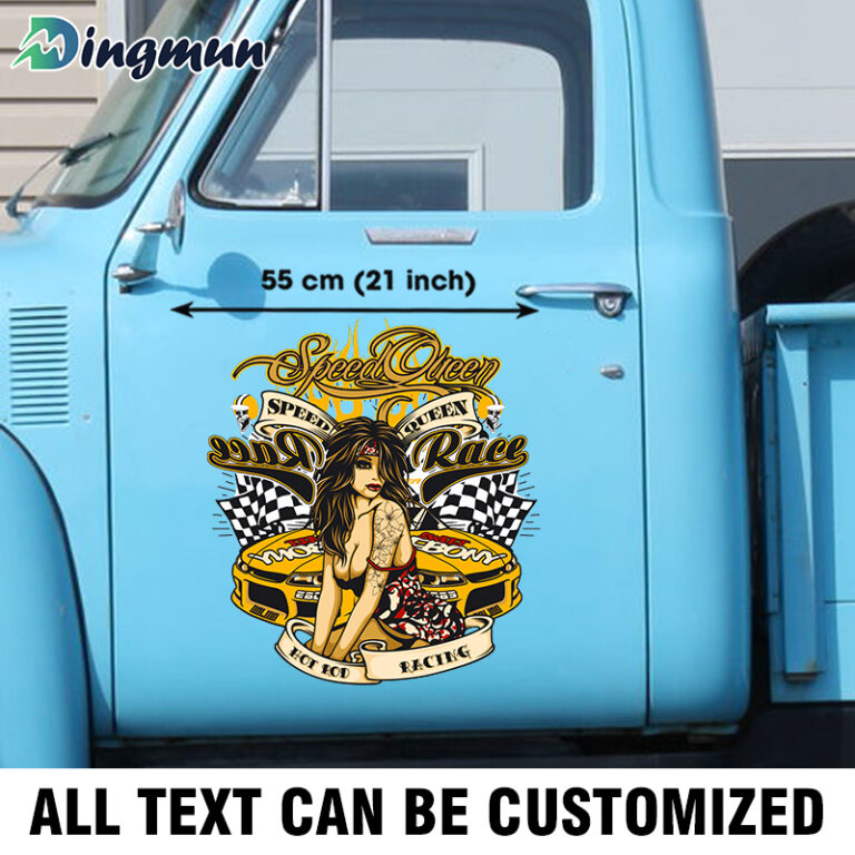 Lady Luck Speed Shop Pin Up Girl Hot Rod Vinyl Decals - Dingmun