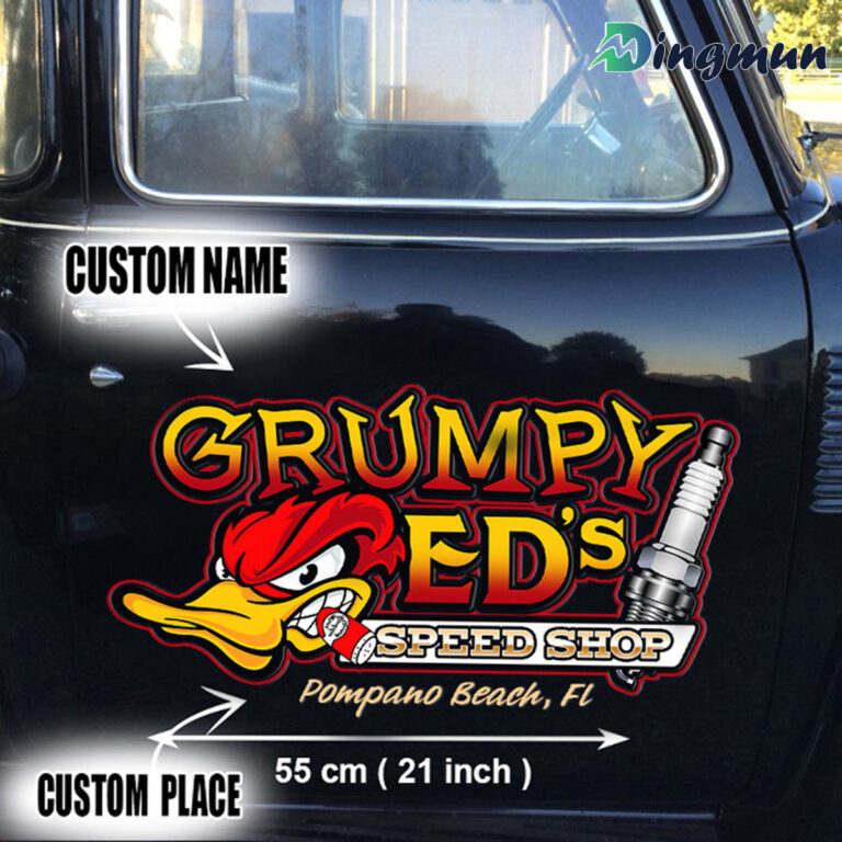 Personalized Hot Rod Garage Hot Rod Duck Speed Shop Vinyl Sticker - Dingmun