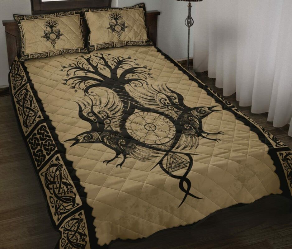Viking Raven Tree of Life Yggdrasil Norse Mythology Symbol Quilt ...
