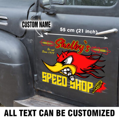 Woody Woodpecker Mr Horsepower Rat Rod Door Art Vinyl Decals Sticker ...