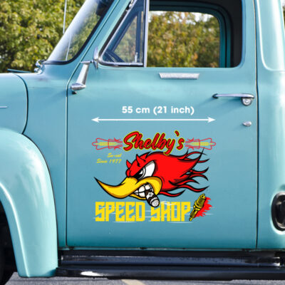 Woody Woodpecker Mr Horsepower Rat Rod Door Art Vinyl Decals Sticker ...