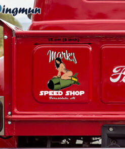 Personalized Pin Up Speed Shop Car Decals - Dingmun
