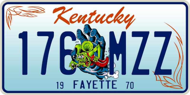 Custom Rat Fink Hot Rod Classic Car License Plate - Dingmun