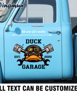 Personalized Hot Rod Duck Garage Vinyl Decals - Dingmun