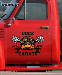 Personalized Hot Rod Duck Garage Vinyl Decals - Dingmun