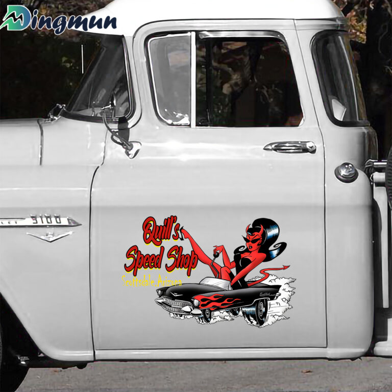Lady Luck Speed Shop Pin Up Girl Hot Rod Vinyl Decals - Dingmun