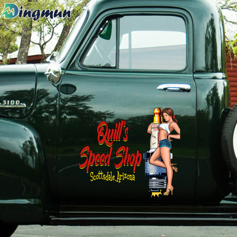 Personalized Pin Up Girls Speed Shop Decals - Dingmun