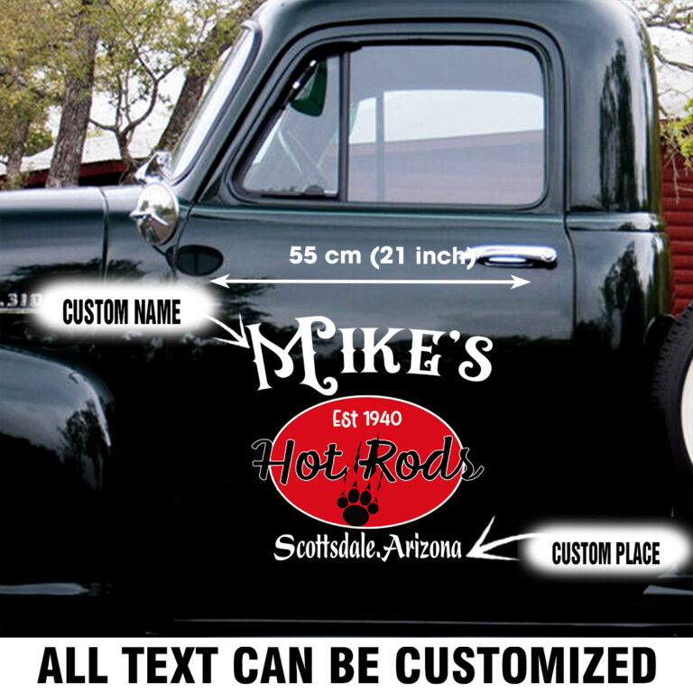 Personalized Rat Rod Door Decals - Dingmun