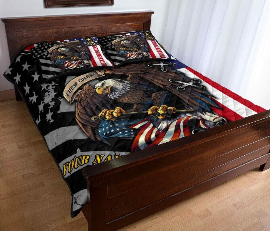 Personalized US Army Veteran Quilt Bedding Set - Dingmun