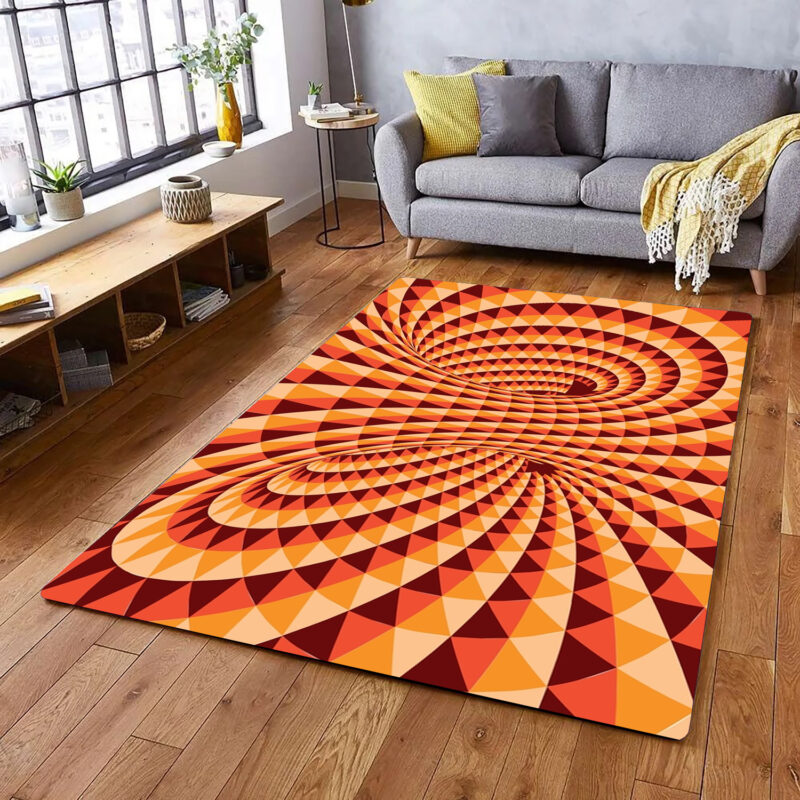 Psychedelic Groovy Colorful Optical Illusion Vaporwave 70s Style Area ...