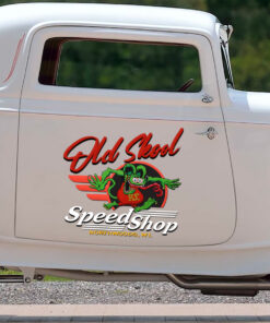 Personalized Hot Rod Garage Rat Fink Old Skool Speed Shop Vinyl ...