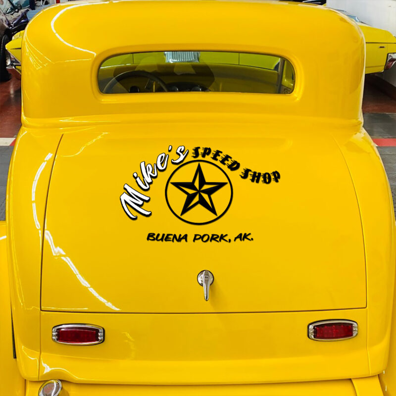 Personalized Hot Rod Star Speed Shop Garage Stickers - Dingmun
