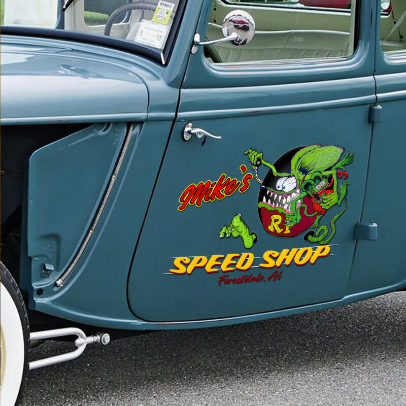 Personalized Rat Fink Speed Shop Vinyl Wrap Sticker - Dingmun