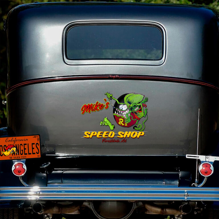 Personalized Rat Fink Speed Shop Vinyl Wrap Sticker - Dingmun