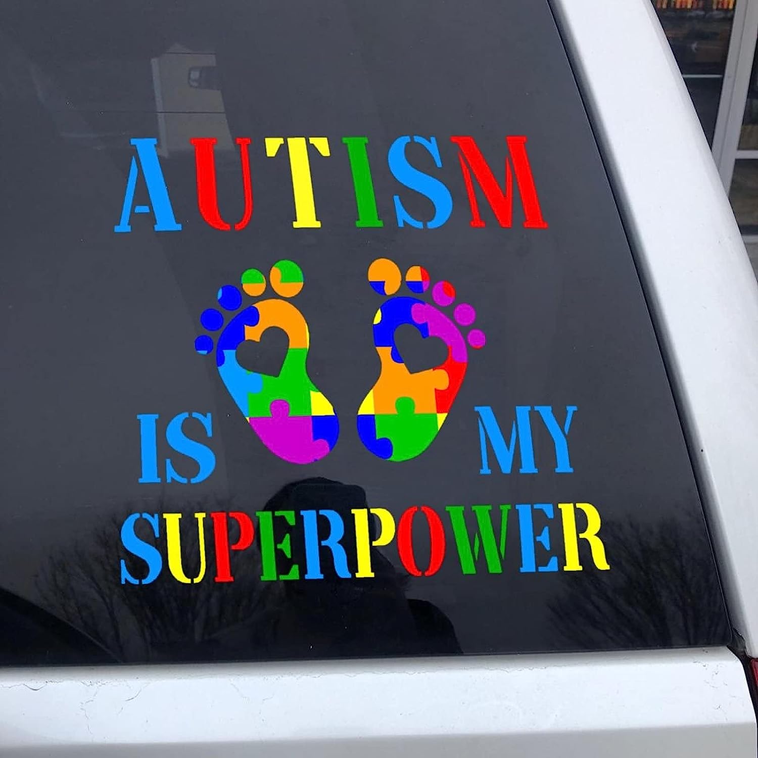 Autism Awareness Superpower Car Sticker - Autism Awareness Ribbon ...